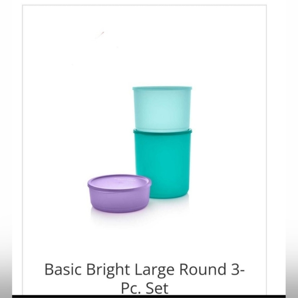 Tupperware | Kitchen | New Tupperware 3pc Round Basic Bright Containers ...